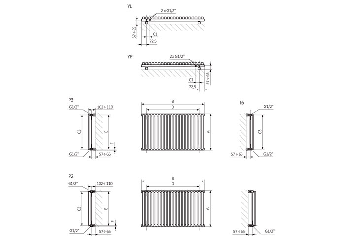 Трубчастий радіатор Terma Nemo - KTK.KIEV.UA
