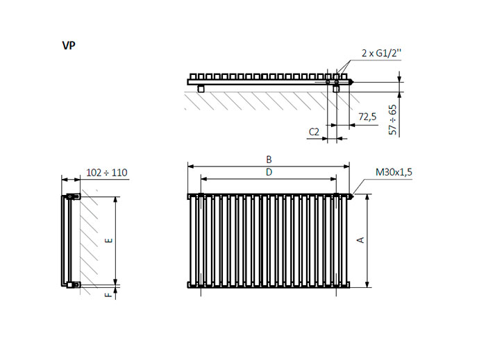 Трубчастий радіатор Terma Nemo - KTK.KIEV.UA